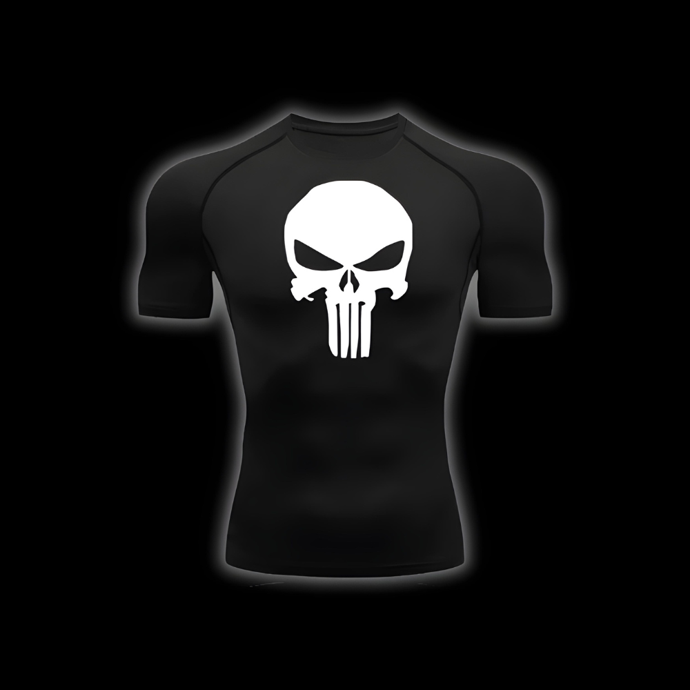 Skull Short Sleeve Compression Shirt Set